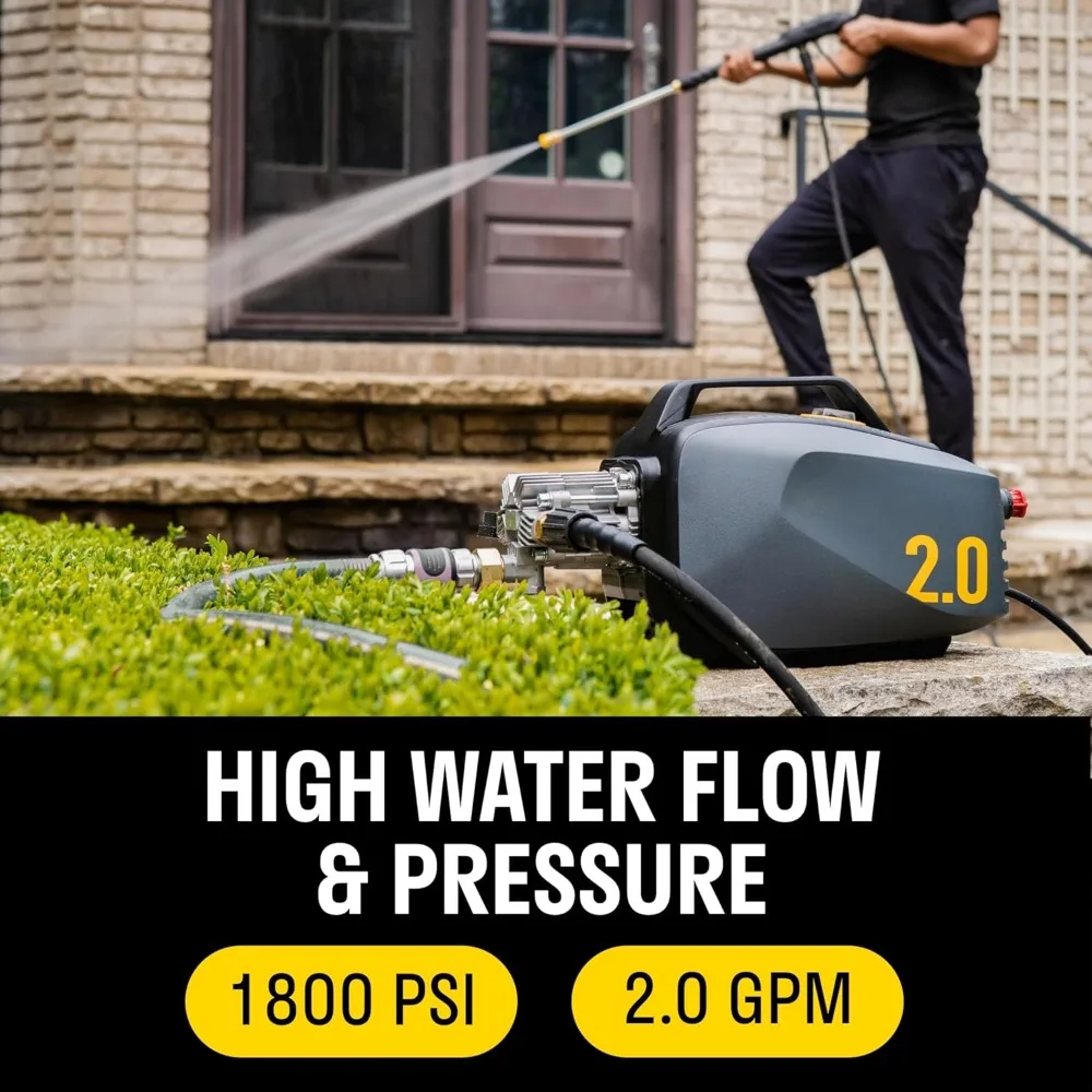 2.0 Electric Pressure Washer – 2.0 GPM Flow and 1800 PSI Peak Pressures ...