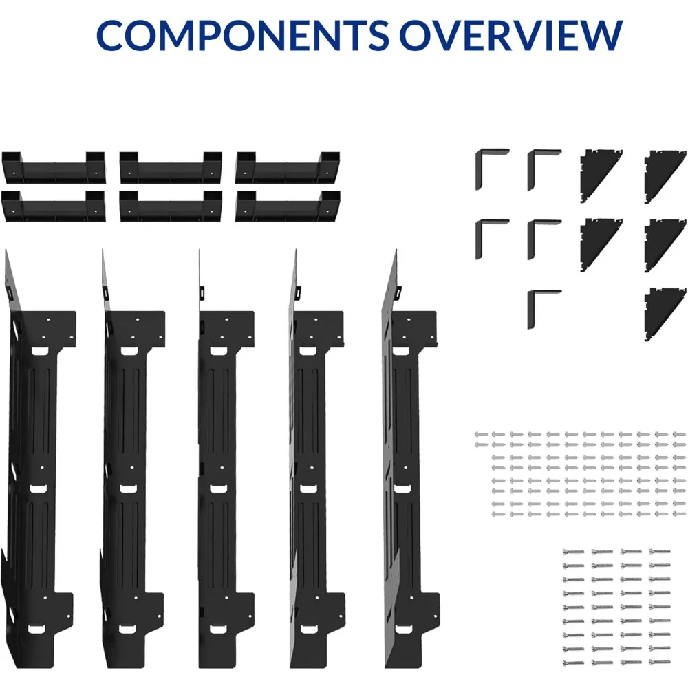 Steel Workbench Kit 5 Legs with Shelf Brackets L Shaped Heavy Duty Work ...